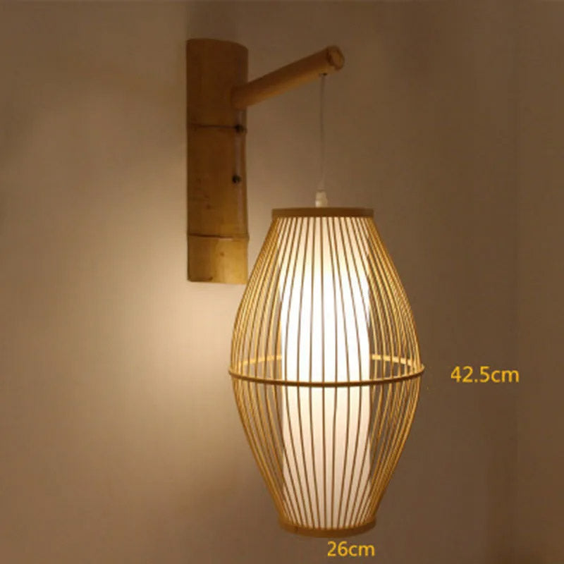 Duvar Işığı Kafesi Silindir Bambu - 42.5 cm – Terre de Siam