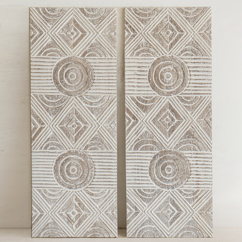 Vintage beige double igbo wall panel - 100 cm – Terre de Siam