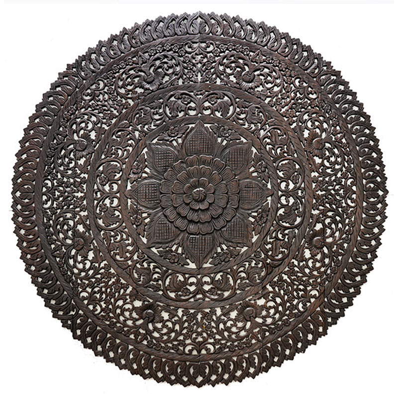 Round wall flower wall panel brown - 180 cm – Terre de Siam